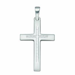 Adelia&acute;s Kreuzkette ADELIA&acute;S "Halskette - Kreuzkette mit Kreuz Anh&auml;nger aus 925 Silber", silber, Halsketten, Damen, Silber 925 (Sterlingsilber), Kreuzkette, Schmuckset mit bis 45 cm stufenlos verstellbarer 925 Silber Halskette