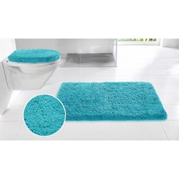 Badematte OTTO HOME "Sanremo Premium, Badvorleger, Badezimmer Teppich, Duschvorleger", blau (aqua), H:30mm, Polyester, Badematten, Badematte, Badteppich, unifarben, rechteckig, rund & als 3-tlg. Set erh&auml;ltlich