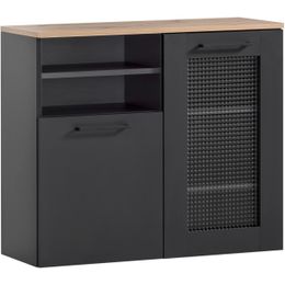 Unterschrank Schildmeyer "Malte, Unterschrank, Made in Germany, B: 80 cm", schwarz (schwarzmatt, artisan eichefarben), B:80,4cm H:70cm T:32cm, FSC-zertifizierter Holzwerkstoff, Schr&auml;nke, Unterschrank, Solide Verarbeitung - Dieses Produkt ist in Deutschland gefertigt