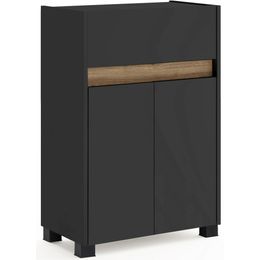 Midischrank Schildmeyer "Cosmo, Midischrank, Made in Germany, B: 56 cm", grau (anthrazit), B:56,9cm H:84,8cm T:33cm, FSC-zertifizierter Holzwerkstoff, Schr&auml;nke, Midischrank, Solide Verarbeitung - Dieses Produkt ist in Deutschland gefertigt
