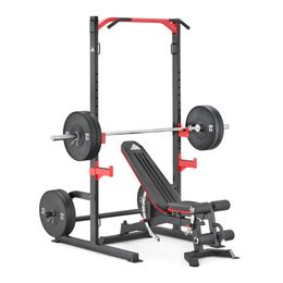 Power Rack adidas Performance "adidas Power Rack", rot, KraftstationenB:128,5cm H:218cm L:153cm, Stabiles Power Rack mit Klimmzugstange, Band-Ankern und Scheibenablage, B:128,5cm H:218cm L:153cm