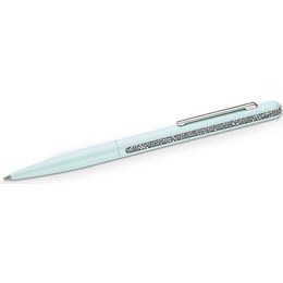 Kugelschreiber Swarovski "Crystal Shimmer", blau (hellgr&uuml;n, metallfarben, kristallwei&szlig;), Stifte, Kunststoff, Metall, mit Swarovski Kristallen