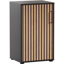 Aktenschrank Welltime "Hank, Aktenschrank, Made in Germany, B: 50 cm", schwarz (schwarzmatt, akustikprint), B:50,9cm H:83,6cm T:41cm, FSC-zertifizierter Holzwerkstoff, Schr&auml;nke, Solide Verarbeitung - Dieses Produkt ist in Deutschland gefertigt