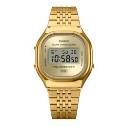 Chronograph CASIO VINTAGE, goldfarben, gelbgoldfarben, Armbanduhren, Herren, Chronograph, Quarzuhr, Armbanduhr, Damenuhr, Herrenuhr, Edelstahlarmband, digital
