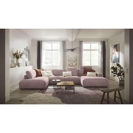 Wohnlandschaft Musterring "Lucia viel Platz, bequem, U-Form", rosa, B:434cm H:81cm T:204cm, Sofas, Wohnlandschaft, Verschiedene Farben, inkl. Kopfst&uuml;tze, Gesamtbreite 434 cm