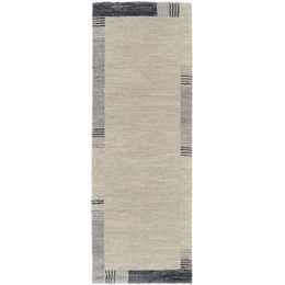 L&auml;ufer OCI DIE TEPPICHMARKE "CASTLE FLORA", blau, B:80cm H:20mm L:250cm, Polypropylen (PP), Teppiche, L&auml;ufer, dichter Fris&eacute; Kurzflor, farbiger Bord&uuml;re, Wohnzimmer, Schlafzimmer