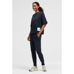 Sweater SENSES.THE LABEL, Damen, Gr. M/L, night navy, Jersey, Material: 70% Baumwolle, 30% Polyester, unifarben, relaxed fit normal, Rundhals, eingesetzt gerader Abschluss, Sweatshirts Sweater