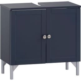Waschbeckenunterschrank Schildmeyer "Jesper, Waschbeckenunterschrank, Made in Germany, B: 60 cm", blau (nachtblau), B:60,2cm H:58,5cm T:32cm, FSC-zertifizierter Holzwerkstoff, Schr&auml;nke, Waschbeckenunterschrank, Solide Verarbeitung - Dieses Produkt ist in Deutschland gefertigt