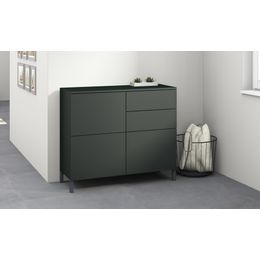 borchardt M&ouml;bel Kommode BORCHARDT M&Ouml;BEL "Haama, Sideboard mit Metallf&uuml;&szlig;en, Push-to-open-Technik, Breite 93 cm", schwarz (schwarz matt), B:93cm H:80cm T:35cm, Holzwerkstoff, Sideboards, Kommode, Push-To-Open, verstellbare Einlegeb&ouml;den, viel Stauraum, Breite 93cm