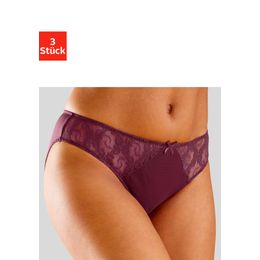 Slip Petite Fleur, Damen, Gr. 40/42, rot (wei&szlig;, ros&eacute;, brombeer), Microtouch, Obermaterial: 86% Polyester, 14% Elasthan, k&ouml;rpernah, Unterhosen Slip, mit h&uuml;bschen Spitzeneins&auml;tzen
