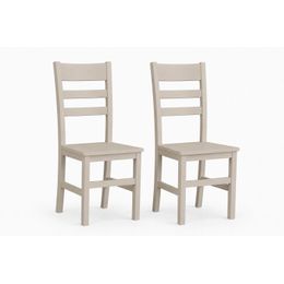 4-Fu&szlig;stuhl Home Affaire "Verona K&uuml;chenstuhl, Massivholzstuhl, Landhaus Klassischer Stuhl", beige (kaschmir, kaschmir, kaschmir), B:45cm H:98cm T:50,5cm, Massivholz, St&uuml;hle, Stabiler Sprossenstuhl in vielen modernen Farben erh&auml;ltlich
