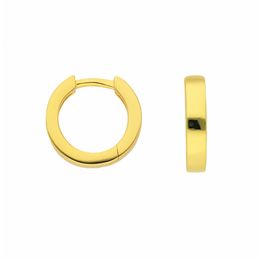 Adelia&acute;s Paar Creolen ADELIA&acute;S "12,8 mm ⌀ Creolen Ohrringe 925 Silber vergoldet", gold, Ohrringe, Damen, Damen, Silber 925 (Sterlingsilber), Goldohrringe