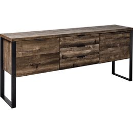 Sideboard Jahnke "LOOP SB 180", braun (vintage eiche), B:180cm H:76,2cm T:39,5cm, Holzwerkstoff, Sideboards, Sideboard, Breite ca. 180 cm