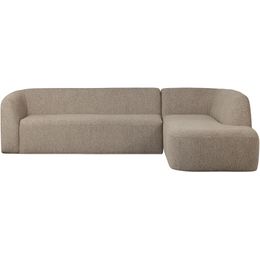 Ecksofa Woood "Sloping Bezug mit Zickzack-Federung, H 77 x B 274 x T 225/87 cm", beige (nat&uuml;rlich gemischt), B:274cm H:77cm T:225cm, Sofas, Ecksofa, gepolstert mit gewebter Chenille, frei im Raum stellbar, Breite 274 cm