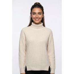 Rollkragenpullover RICHROYAL, Damen, Gr. M, pearl wei&szlig;, Strick, Obermaterial: 35% Polyamid, 30% Wolle, 30% Viskose, 5% Kaschmir, Rippb&uuml;ndchen, Pullover Rollkragenpullover, mit Seitenschlitzen, locker geschnitten, zeitlos