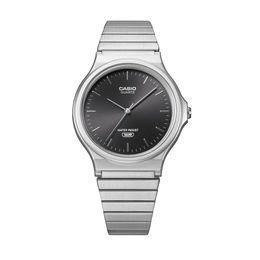 Quarzuhr, edelstahlfarben, schwarz, CASIO TIMELESS COLLECTION, Armbanduhren, Damen, Quarzuhr, Armbanduhr, Damenuhr, Edelstahlarmband, analog