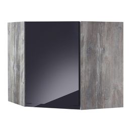 Eckh&auml;ngeschrank KOCHSTATION "KS-Virginia,neu in verbesserter Ausf&uuml;hrung", schwarz (schwarz hochglanz), B:60cm H:57cm T:34cm, Holzwerkstoff, MDF, Schr&auml;nke, Eckh&auml;ngeschrank, Breite 60 cm, Eckh&auml;ngeschrank, griffloses Design