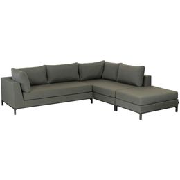 Ecksofa Woood "Sicili&eacute; Aluminiumgestell Dyed Acrylic-Stoff, H 60 x B 246 x D 262 cm", grau (gr&uuml;n), B:246cm H:60cm T:262cm, 100% Polyester, Sofas, Ecksofa, Tragkraft 500 kg gesamt, UV-best&auml;ndig und chlorwasserbest&auml;ndig