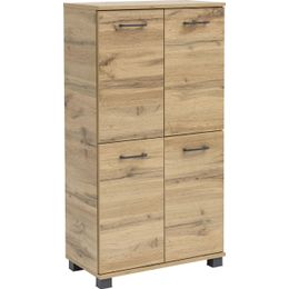 Midischrank Schildmeyer "Nora, Midischrank, Made in Germany, B: 60 cm", braun (eiche landhausfarben), B:59,8cm H:116,9cm T:32,6cm, FSC-zertifizierter Holzwerkstoff, Schr&auml;nke, Midischrank, Solide Verarbeitung - Dieses Produkt ist in Deutschland gefertigt