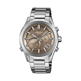 Smartwatch CASIO EDIFICE, braun (edelstahlfarben, braun, silberfarben), Smartwatches, Herren, Smartwatch, Solaruhr,Armbanduhr,Herrenuhr,Bluetooth,Stoppfunktion,Edelstahlarmband