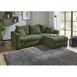 Jockenh&ouml;fer Ecksofa JOCKENH&Ouml;FER GRUPPE "Elmau L-Form, B: 235 cm, Liegef. 142x191 cm", gr&uuml;n, B:235cm T:90cm, Korpus: 100% Polyester;Kissen: 100% Polyester, Sofas, Ecksofa, mit Bettfunktion, Bettkasten & 2 Zierkissen, Topseller