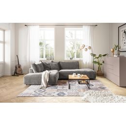 Ecksofa Musterring "Lucia bequem, elegant & zeitlos, elegante Sofa ohne Armlehnen", grau (anthrazit), B:304cm H:81cm T:224cm, 100% Polyester, Sofas, Ecksofa, mit gro&szlig;em Longchair, verschiedene Farben, B304 x T224 cm