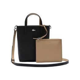 Shopper Lacoste "Lacoste Taschen Textil", Damen, Gr. onesize, schwarz (schwarz, beige), Textil, Taschen Shopper