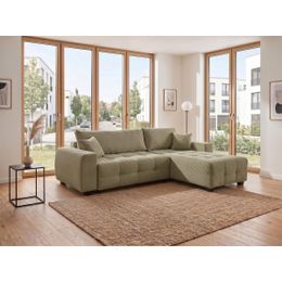 Ecksofa OTTO HOME "Bella L-Form, B: 234 cm - OTTO. Verl&auml;ssliche Qualit&auml;t.", olive, B:234cm T:162cm, 100%Polyester, Sofas, Ecksofa, Ecksofa,Schlaffunktion,Bonnelfederkern,R&uuml;ckenkissen