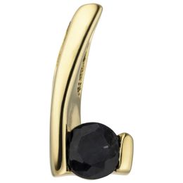 Kettenanh&auml;nger Jobo "Saphir-Anh&auml;nger 12 mm", schwarz (blau, blau), Schmuckanh&auml;nger, Damen, Gelbgold 333, Kettenanh&auml;nger, 8 Karat 333 Gold mit Saphir