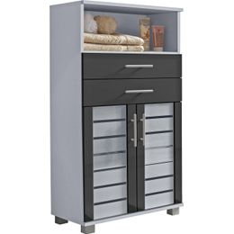 Midischrank Schildmeyer "Nikosia, Midischrank, Made in Germany, B: 60 cm", grau (silberfarben, anthrazit), B:60cm H:110,5cm T:32,5cm, Schr&auml;nke, Midischrank, Solide Verarbeitung - Dieses Produkt ist in Deutschland gefertigt