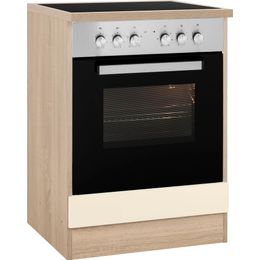 Herdumbauschrank KOCHSTATION "KS-Virginia,neu in verbesserter Ausf&uuml;hrung", beige (creme hochglanz), B:60cm H:85cm T:60cm, Holzwerkstoff, Schr&auml;nke, Herdumbauschrank, Breite 60 cm, H&ouml;he 85 cm, Nische f&uuml;r Ofen B/H/T: 56/59/55 cm