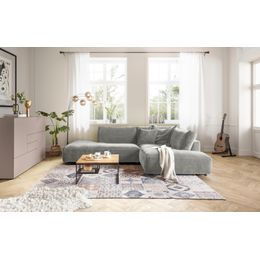 Ecksofa Musterring "Lucia bequem, elegant & zeitlos, elegante Sofa ohne Armlehnen", grau, B:304cm H:81cm T:224cm, 100% Polyester, Sofas, Ecksofa, mit gro&szlig;em Longchair, verschiedene Farben, B304 x T224 cm