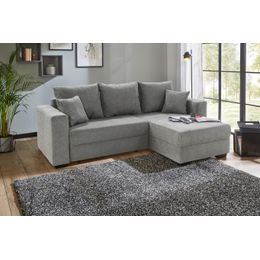 Jockenh&ouml;fer Ecksofa JOCKENH&Ouml;FER GRUPPE "Elmau L-Form, B: 235 cm, Liegef. 142x191 cm", grau, B:235cm T:90cm, Korpus: 100% Polyester;Kissen: 100% Polyester, Sofas, Ecksofa, mit Bettfunktion, Bettkasten & 2 Zierkissen