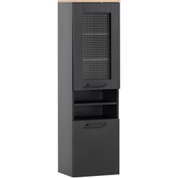 Hochschrank Schildmeyer "Malte, Hochschrank, Made in Germany, B: 40 cm", schwarz (schwarzmatt, artisan eichefarben), B:40,3cm H:138,3cm T:32cm, FSC-zertifizierter Holzwerkstoff, Schr&auml;nke, Hochschrank, Solide Verarbeitung - Dieses Produkt ist in Deutschland gefertigt