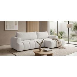 Ecksofa OTTO HOME "LIOORA Schlafsofa mit Bettkasten, Breite 265 cm, Verl&auml;ssliche Qualit&auml;t", beige, B:265cm H:90cm T:149cm, 100% Polyester, Sofas, Ecksofa, L-Form mit Bettfunktion und Bettkasten, Recamiere rechts/links