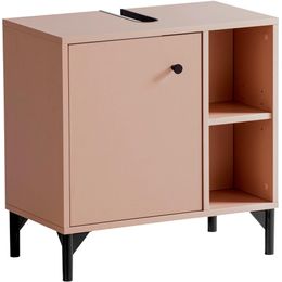 Waschbeckenunterschrank Schildmeyer "Smash, Waschbeckenunterschrank, Made in Germany, B: 60 cm", rot (apricot), B:60,2cm H:60,3cm T:33cm, FSC-zertifizierter Holzwerkstoff, Schr&auml;nke, Waschbeckenunterschrank, Solide Verarbeitung - Dieses Produkt ist in Deutschland gefertigt