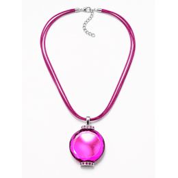 Kette mit Anh&auml;nger "Caserta", Damen, Gr. onesize, Glas, pink, Collezione Alessandro, Basic, Halsketten, runder Anh&auml;nger