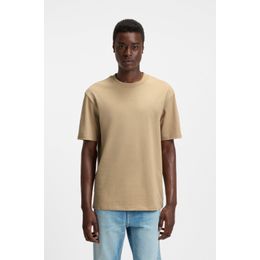 T-Shirt Hugo, Jungen, Gr. XL, medium beige269, Single Jersey, Obermaterial: 100% Baumwolle, unifarben, relaxed fit normal, Rundhals, abgesteppte Kante, Shirts T-Shirt, Rundhalsausschnitt, Relaxed Fit, Logo-Print