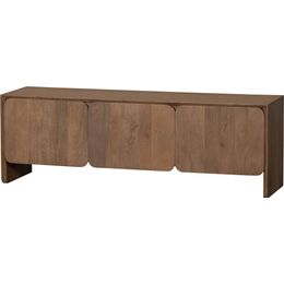 Lowboard Woood "Jerre Massivholz Mangoholz abgerundeten Ecken H 50 x B 150 x T 40 cm", transparent (nat&uuml;rlich), B:150cm H:50cm T:40cm, Holz teilmassiv, Sideboards, Lowboard, Tragkraft Deckplatte 100 kg, fertig montiert geliefert, pfleigleicht