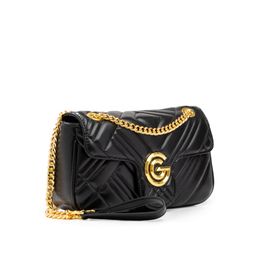 Umh&auml;ngetasche GABRIELLA GUCCI "CINDY", Damen, Gr. B/H/T: 25cm x 16cm x 6,5cm, schwarz, Lederimitat, Taschen Umh&auml;ngetasche, Damen Umh&auml;ngetasche, Handtasche, Tragetasche mit Logoverzierung