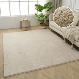 Teppich OTTO HOME "Cali Shaggy", creme, B:180cm H:22mm L:280cm, Kunstfaser, Microfaser, Teppiche, Teppich, Uni-Farben, kuschelig, & weich, waschbar, Wohnzimmer, Schlafzimmer