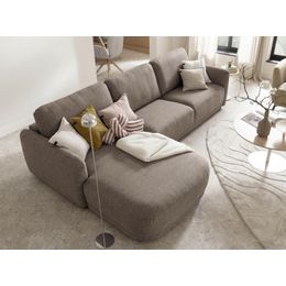Sch&ouml;ner Wohnen Kollektion Ecksofa "Wonder, organisches Design, Breite 318cm, schmale Armlehnen, L-Form", grau (taupe), B:318cm H:86cm T:188cm, 100% Polyester, SCH&Ouml;NER WOHNEN-KOLLEKTION, Sofas, Ecksofa, Sanfte Kurven, Kammerkissen-Komfort & maximale Entspannung