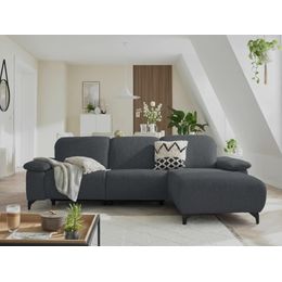 Ecksofa Musterring "MR370 mit/ohne Relaxfunktion, verschiedene Unterfederungen zur Auswahl", anthrazit, B:280cm H:83cm T:180cm, 100% Polyester, Sofas, Ecksofa, Farbe, Material, Sitzkomfort und Funktion w&auml;hlbar, Ma&szlig;e 280 x 180 cm