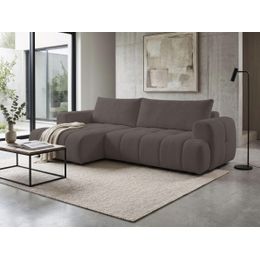 Ecksofa OTTO HOME "LIOORA Schlafsofa mit Bettkasten, Breite 265 cm, Verl&auml;ssliche Qualit&auml;t", braun, B:265cm H:90cm T:149cm, 100% Polyester, Sofas, Ecksofa, L-Form mit Bettfunktion und Bettkasten, Recamiere rechts/links