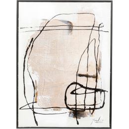 Bild mit Rahmen KARE DESIGN "Gerahmtes Bild Dust 55x75cm", farbe bild(er): beige, B:55cm H:75cm T:5cm, Acrylfarbe, Baumwolle, Massivholz, Bilder