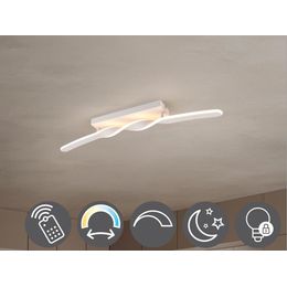 OTTO HOME LED Deckenleuchte "ADELLA, LED Deckenlampe 20W 2500 Lumen CCT 2700-6500K Lichtfarbe", greige, 1, H: 12,5cm, 1 Stk., Leuchten, Fernbedienung, dimmbar, Nachtlicht Memoryfunktion, Metall warm grey, LED Deckenleuchte
