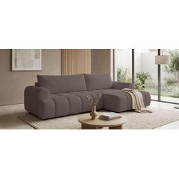 Ecksofa OTTO HOME "LIOORA Schlafsofa mit Bettkasten, Breite 265 cm, Verl&auml;ssliche Qualit&auml;t", braun, B:265cm H:90cm T:149cm, 100% Polyester, Sofas, Ecksofa, L-Form mit Bettfunktion und Bettkasten, Recamiere rechts/links