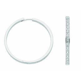 Adelia&acute;s Paar Creolen ADELIA&acute;S "37,5 mm ⌀ Creolen Ohrringe 925 Silber mit Zirkonia", silber, Ohrringe, Damen, Damen, Silber 925 (Sterlingsilber), Silberohrringe