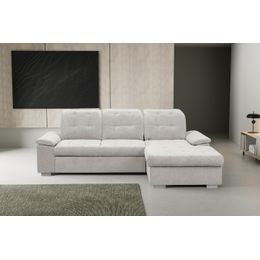 Ecksofa WERK2 "Carmen, 264 x 170 cm, mit Bettfunktion & Bettkasten, L-Form", beige (creme), B:264cm H:105cm T:170cm, 92% Polyester, 8% Nylon, Sofas, Ecksofa, optional Sitztiefenverstellung