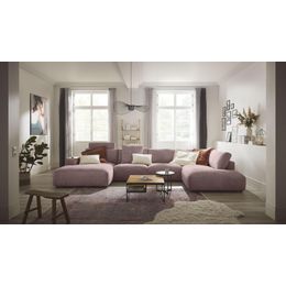 Wohnlandschaft Musterring "Lucia viel Platz, bequem, U-Form", rosa, B:434cm H:81cm T:204cm, Sofas, Wohnlandschaft, Verschiedene Farben, inkl. Kopfst&uuml;tze, Gesamtbreite 434 cm